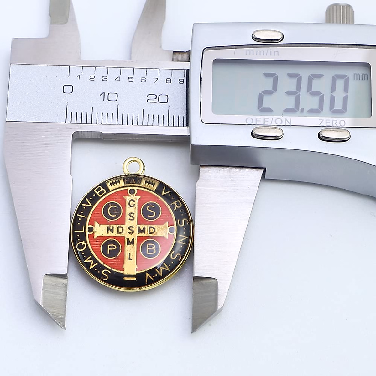 Glary 50pcs of Assorted Epoxy 1 inch Round Saint Benedict Medal Pendant Medal of St. Benedict