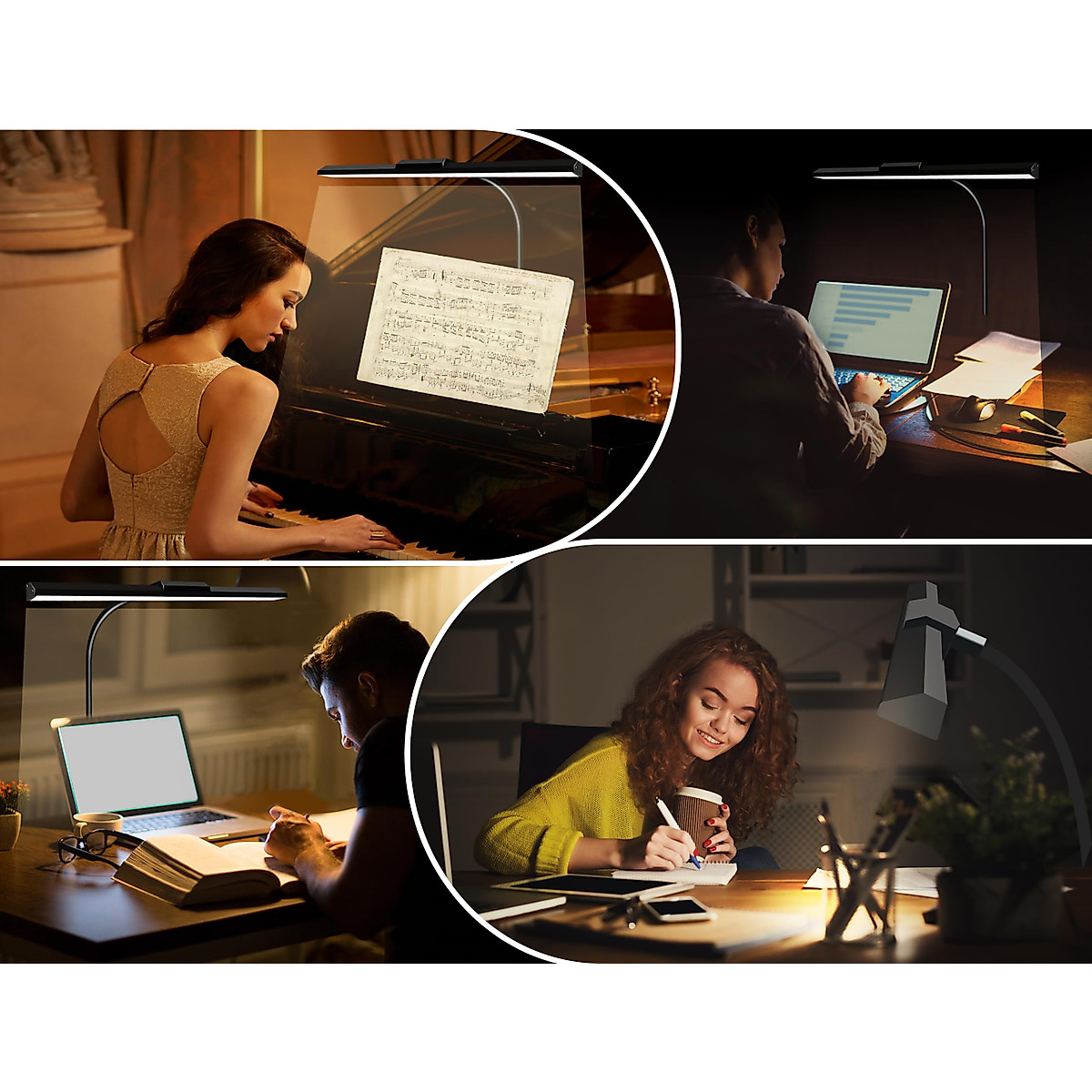 litren Desk Lamp for Office Home Desk Light with Clamp with 3 Light Modes, 10 Brightness Adjustable Clip On Desk Lighting for Workbench Computer Table Office Desktop Monitor Lamp