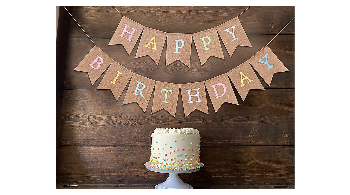 Rainbow Birthday Burlap Banner - Perfect for 1st Birthday & Rainbow Themes