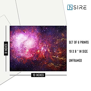 Insire Space Posters Galaxy Galaxy Wall Art Galaxy Posters For Wall - Set of 6 (8x10) Galaxy Posters Space Wall Art - Astronaut Wall Decor Astronomy Pictures - Planet Posters For Wall UNFRAMED