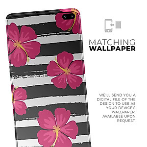 DesignSkinz Tropical Summer Hot Pink Floral v2 Protective Vinyl Decal Wrap Skin Cover Compatible with The Samsung Galaxy S20 (Screen Trim & Back Glass Skin)