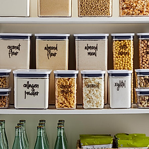 170 Keto Kitchen Pantry Labels for Food Storage Containers, Removable Black Script on Clear Stickers for Organizing Ingredients (Water Resistant)