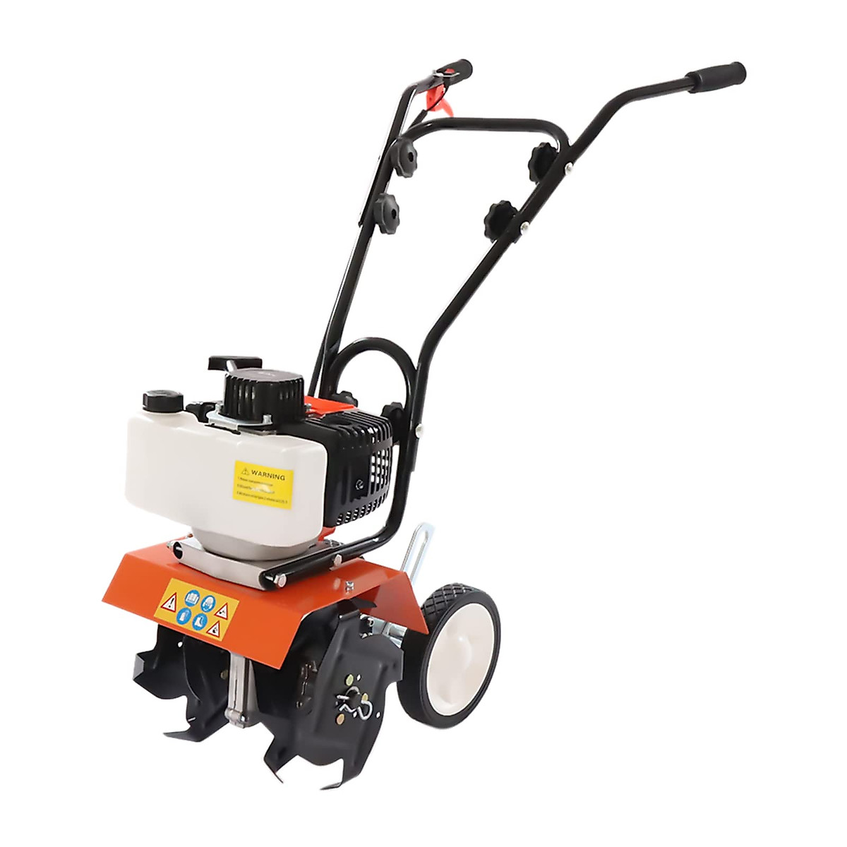 Tiller Cultivator, 43cc 2-Cycle Viper Engine, 0-3.94” Adjustable Height, 3.94” Max Depth, Overhand Handlebars, Lightweight