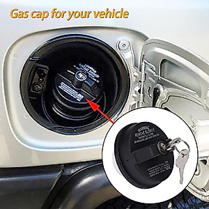 QODOLSI 1 PC Fuel Tank Cover Locked, Fuel Tank Locks Replace #77300-47020 10504, Gas Cap Fuel Tank Cap, Suitable for Toyota Lock Touver Chevrolet (Black)
