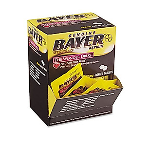 Bayer BXBG50 Aspirin Tablets, Two-Pack, 50 Packs/Box