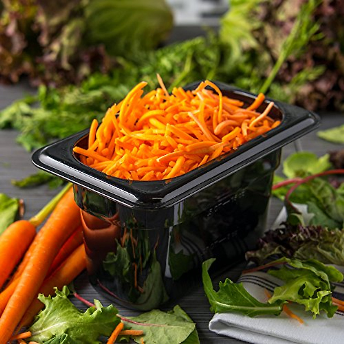 Carlisle FoodService Products 3068703 Plastic Food Pan, 1/9 Size, 4 Inches Deep, Black