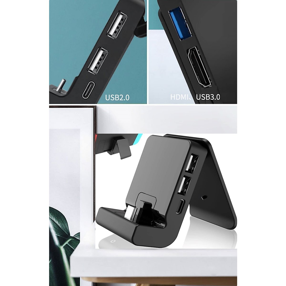 Switch TV Docking Station for Nintendo,Switch OLED Dock, Portable Adjustable Charging Dock 4K HDMI USB 3.0 Port Replacement with USB C Charging Cable for Official Nintendo Switch and Newest OLED Model