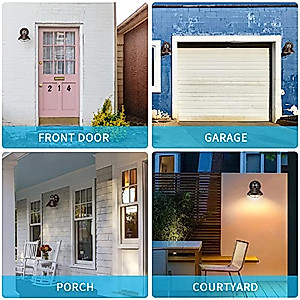 LONEDRUID Motion Sensor LED Outdoor Barn Lights Brown Exterior Wall Lantern Dusk to Dawn Outside Wall Mount Scocne Lighting Fixtures Antique Farmhouse Porch Lamp for House Patio Garage Front Door