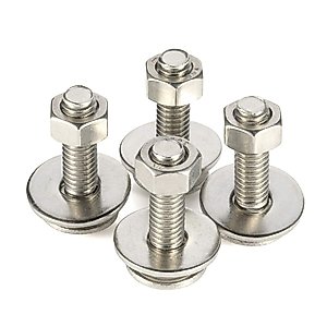 3/8-16 x 1-1/2" Carriage Bolts and Nuts Kit, Round Head Square Neck Screws, Stainless Steel 18-8 (304), 10 Sets