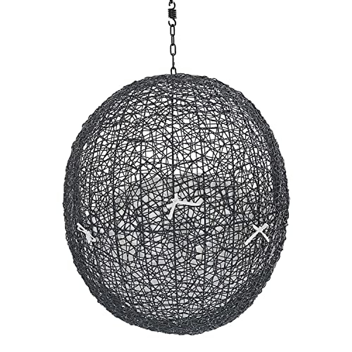 Modway EEI-3636-BLK-WHI Encase Swing Outdoor Patio Lounge Chair Without Stand, Black White