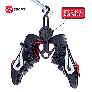 Shoe Hanging Hooks - Space-Saving Hanging Storage for Peloton Shoes, Sandals, Sneakers - Plastic Holder for Stationary Exercise Bikes - Organizer Hanger Cycling Accessories - Black