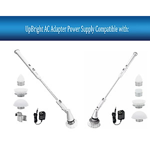 UpBright 5V AC/DC Adapter Compatible with Homitt Electric Spin Scrubber 360 Cordless Power Shower Scrub HTSS01 HT-SS01 HTSS02 HTSS05 HT-SS02 HT-SS05 3.65V Battery 5.5V Power Supply Charger (Barrel)