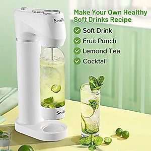 Secura Home Sparkling Water Machine, Cordless Soda Maker with Pressure Gauge, Quick & Customize Carbonation for Any Drink, with BPA Free PET Bottle, Compatible 60L CO2 Exchange Cylinder (NOT Included)