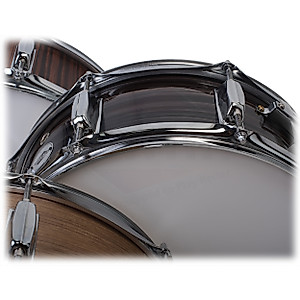 Deluxe Snare Drum by GRIFFIN | 14" x 5.5" Poplar Wood Shell with Zebra PVC Glossy Finish | Percussion Musical Instrument with Drummers Key for Students & Professionals | 8 Tuning Lugs & Snare Strainer