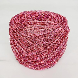 50G Crochet Yarn for Hand Knitting Doll Bags Metallic Cotton Thread Yarns DIY Crocheting Accessoris Gold Laser Lines (Color : Blue)