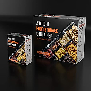 Airtight Food Storage Container, 6 Pc BPA Free With Lids Easy Lock For Kitchen Organization With Good package looking (Black)