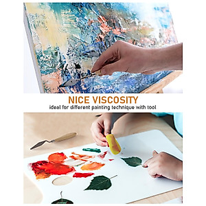 Nicpro 14 Colors Large Bulk Acrylic Paint Set (33.8 oz, 1000 ml) Rich Art Painting Supplies, Non Toxic for Multi Surface Canvas Wood Leather Fabric Stone Craft, for Kid & Adult with Pump, Color Wheel