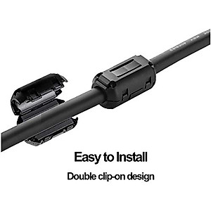 XShine Pack of 20 Clip-on Ferrite Ring Core Black RFI EMI Noise Suppressor Cable Clip for 5mm/7mm/9mm/13mm Diameter Cable