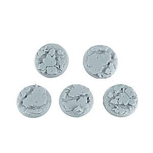 War World Gaming War Torn City Rubble Round Bases x 5 (40mm) - 28mm Heroic Scale Wargaming