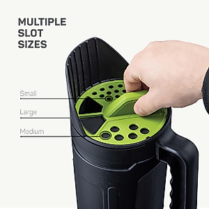 Handheld Spreader (2 Liters) Adjustable Dial Multi-Purpose Hand Spreader For Use As A Salt Spreader For Snow/Ice, Fertilizer/Grass Seed Spreader, Spot Spreader On Driveways/Walkways +Scoop Included