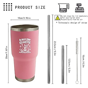liabiliies Coffee Tumbler 30 oz As Far As I Know I'm Delightful Tumbler with Lid and Straw Insulated Tumblers Stainless Steel Tumbler Funny Gifts for Women
