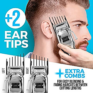 Professional set of 10 semi-metal black clipper guards, compatible with most Wahl clippers and ranging from 1/16" to 1",