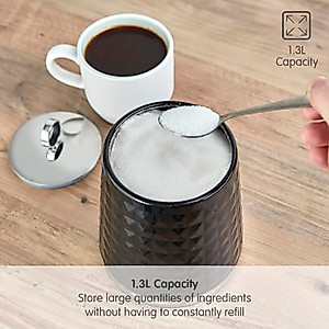 Morphy Richards 978053 Dimensions Set of 3 Round Kitchen Storage Canisters, Black