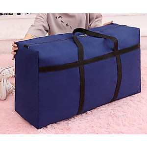 JMMBY Thickened Extra Large Storage Bag with Zippers & Carrying Handles,28 gallon,Moving Bags for household or travel.Waterproof fabric (1 Pack)