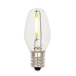 Westinghouse 5284000 0.4 Watt (4 Watt Equivalent) C7 Clear Filament LED Light Bulb, Candelabra Base, 2 Pack