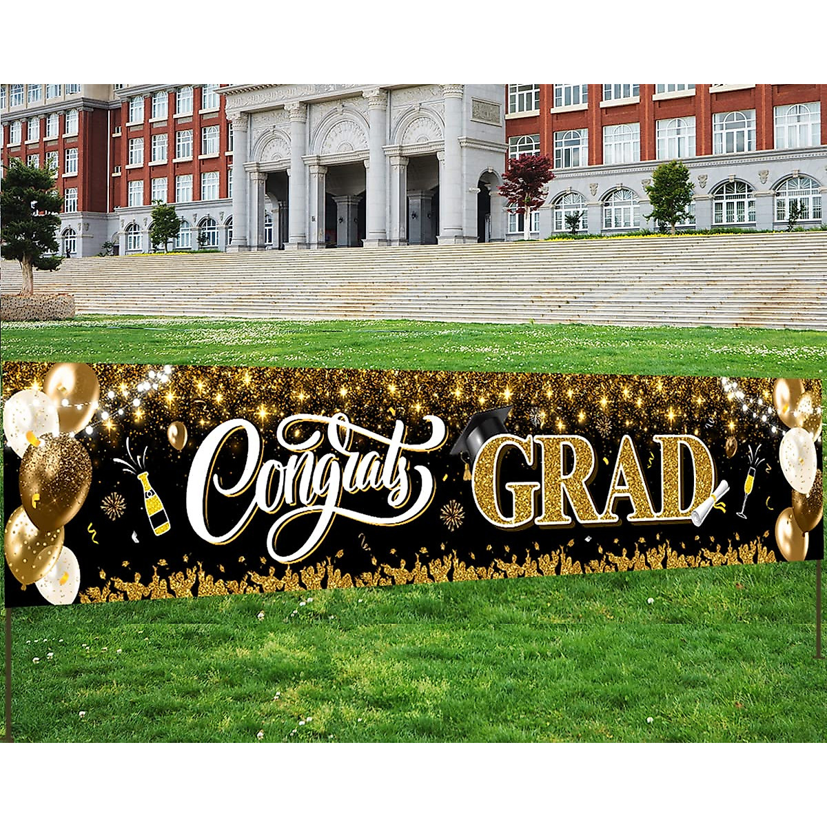2025 Graduation Decorations-Congrats Grad Yard Sign Banner Decoration for Class of 2025 Graduation Party Supplies