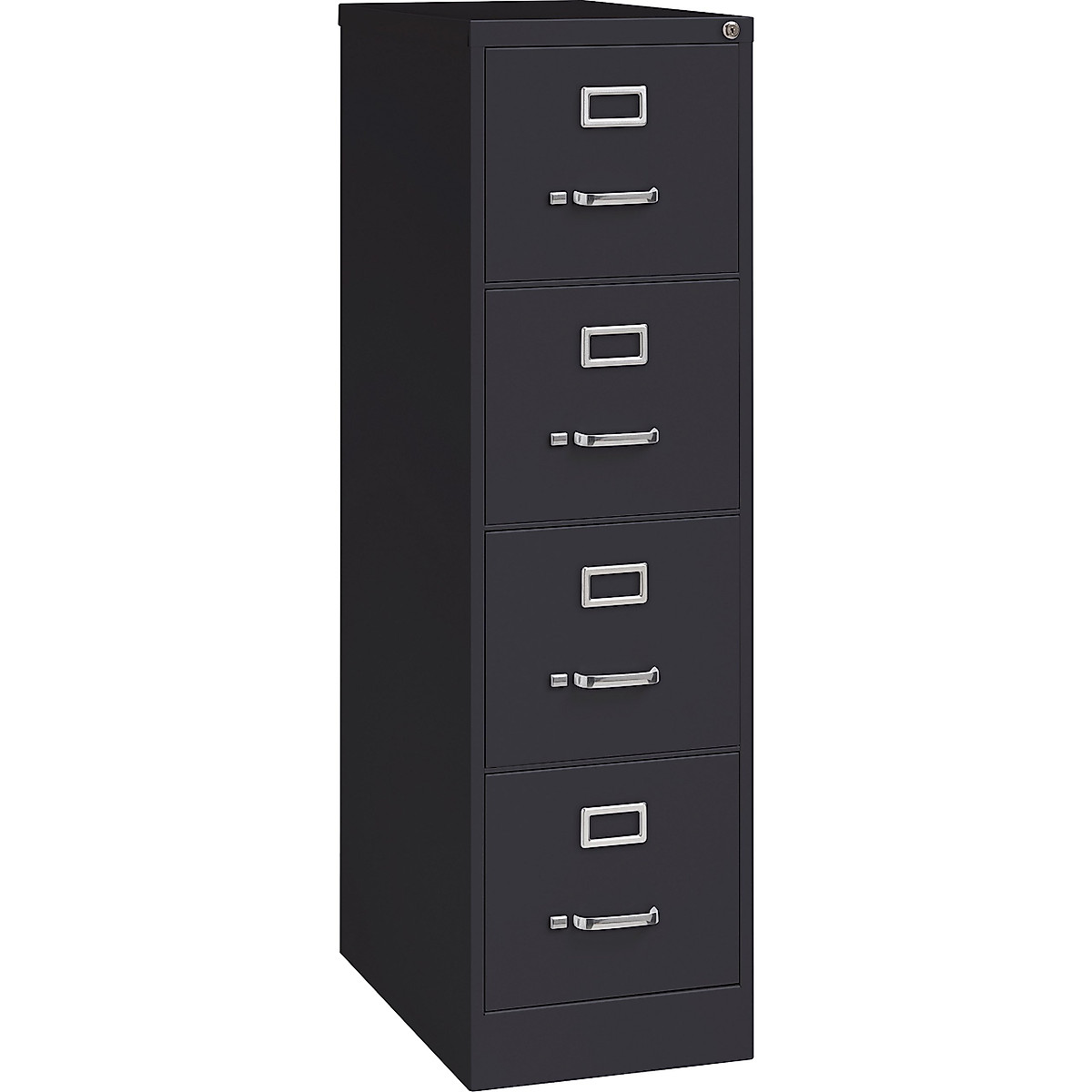Lorell 4-Drawer Vertical File with Lock, 15 by 25 by 52-Inch, Black