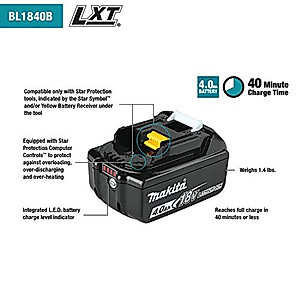 Makita XT1001SM 18V LXT® Lithium-Ion Cordless 10-Pc. Woodworking Combo Kit (4.0Ah)