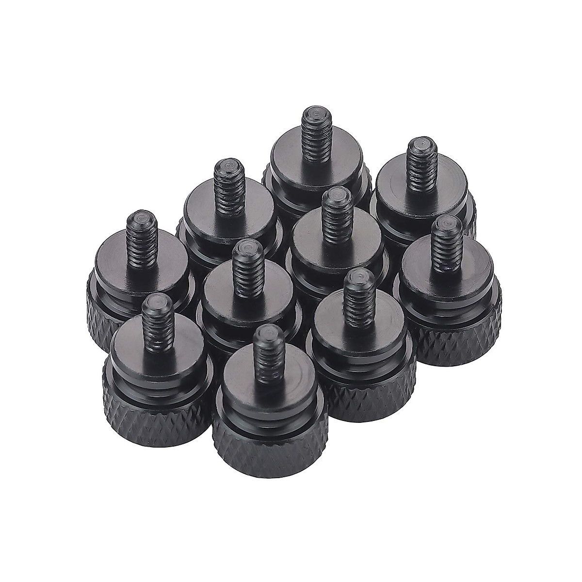 Favordrory 6#-32 Anodized Aluminum Thumbscrews, Computer Case Thumbscrews, Thumb Screws, Black, 10 PCS