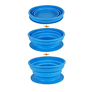 Collapsible Travel Dog Bowl or Cat Travel Bowls, Two Adjustable, Expandable Silicone Dog Bowl with Convenient Carry Case for Food and Water Pet Bowls for Travel or Park
