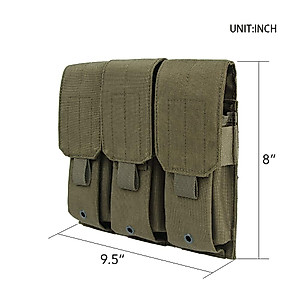 EXCELLENT ELITE SPANKER Tactical Molle Single/Double/Triple Mag Pouch for M4 M14 M16 AR15 AR10 G36 Magazine Holds 2 Mags(Ranger Green)