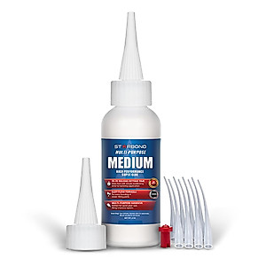 Starbond 2 oz. Thin, Medium, Thick CA Glue with 8 oz. Activator Bundle (Premium Cyanoacrylate Super Glue) for Quick Glue-ups. Woodworking, Woodturning, Hobby Models, 3D Printing