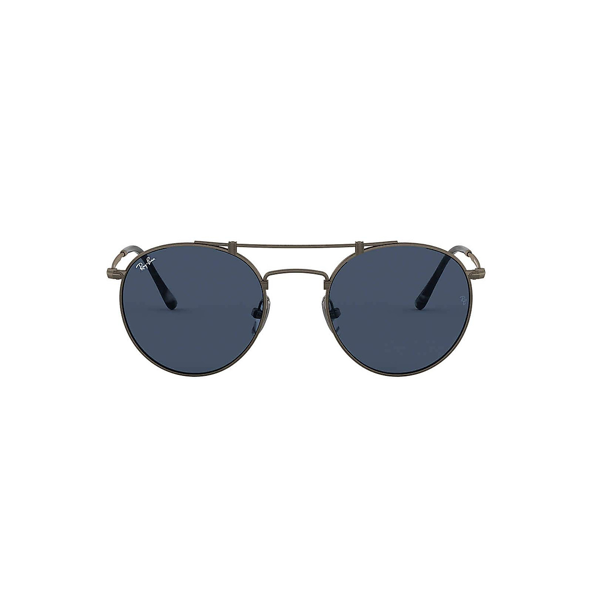 Ray-Ban Rb8147 Titanium Round Sunglasses, Demi Gloss Pewter/Dark Blue, 50 mm