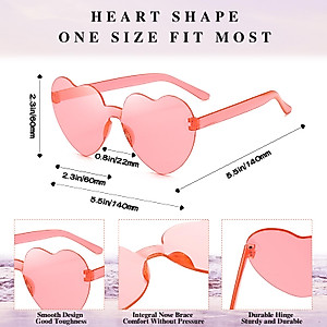 Geopty 14 Pack Hotpink Heart Sunglasses for Women Bulk, Fun Pink Heart Shaped Sunglasses Bachelorette Party Favors Candy Color Heart Glasses Set