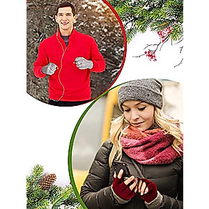 SATINIOR 2 Pair Unisex Half Finger Gloves Winter