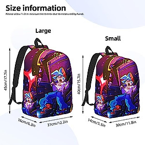 DHOUTSL Canvas Backpacks Friday Night Anime Funkin Laptop Backpack Unisex Multipurpose Double Shoulder Bag for Camping Travle Work Hiking Gifts