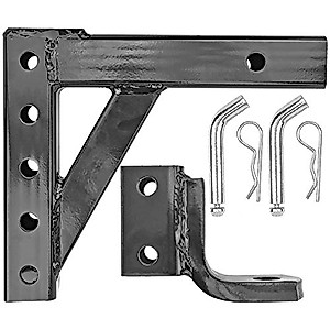 10" Adjustable Ball Mount Raise Drop Hitch Fits 2" Receiver 8 Position 5000lb GWT