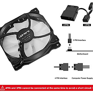 uphere 3-Pack Long Life Computer Case Fan 120mm Cooling Case Fan for Computer Cases Cooling 15LED White,15W3-3