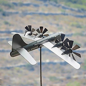HAIHUANG Pure Handmade Creative Spraying B-29 Metal Aircraft Wind Trimmer, Wind and Move, Home Garden Decoration Preferred 11.8x12.9x3.2 B-2911 0