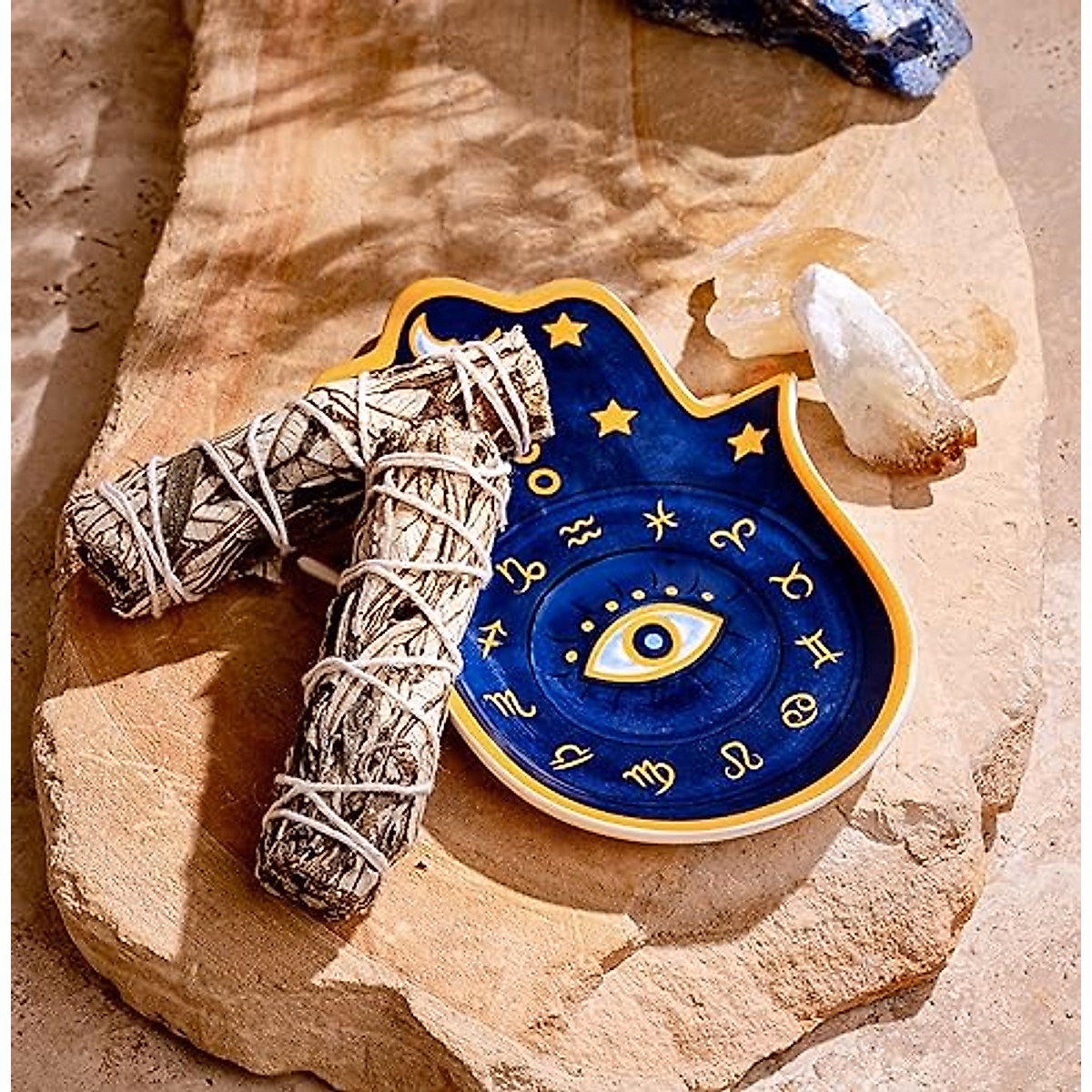 KARMA AND LUCK, Sage Boxes with Hamsa Plates for Energizing and Protecting Your Space, Gift your loved one's (Omniscient Energy)