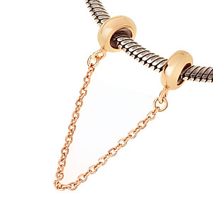 Heart Clasp Safety Chain Charm Authentic 925 Sterling Silver Clip Lock Stopper Charm Spacer Beads for Charms Bracelets (Rose Gold Safety Chain)