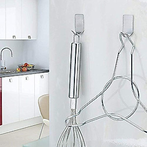 mxtechnic Small Adhesive Hooks 304 Stainless Steel Wall Mounted Hangers for Caps, Keys, Kitchen (Load up to 4 Lbs) 20 Pcss