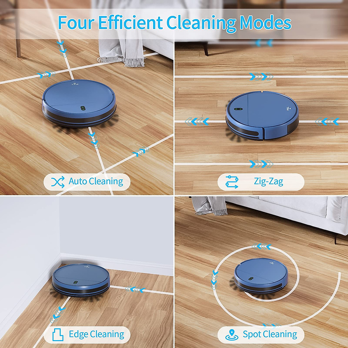 ZCWA Robot Vacuum and Mop Combo, 2 in 1 Robot Vacuum Self-Charging Robot Vacuum Cleaner Compatible with WiFi/APP/Alexa, Ideal for Hard Floor, Carpet and Pet Hair