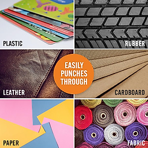 Professional Leather Hole Puncher – Leather Punch Tool for Belts, Watch Bands, Handbag Straps and More – Precision Multi-Size Fabric & Leather Hole Puncher for Crafts & Easy DIY Belt Holes