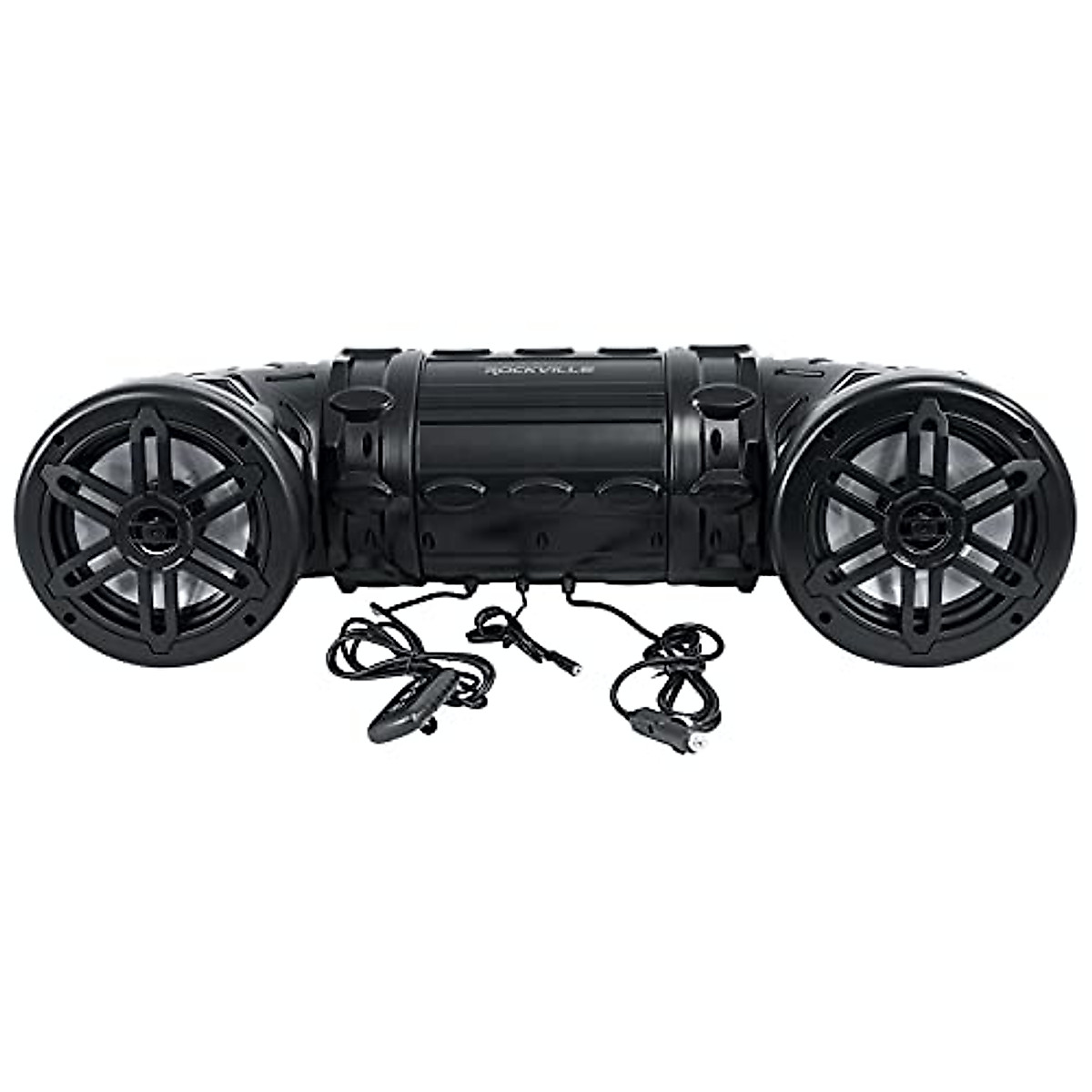 Rockville RATV80L Bluetooth Dual 8" Powered 600w ATV/UTV/Marine Speaker w/LED