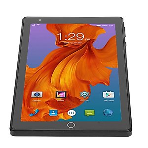 Fydun 8 Inch Tablet, Expandable Up to 128GB Dual Camera Tablet 4gb 4GB RAM 64GB ROM ram 1920x1200 IPS HD for Android 10.0 100‑240V Black EU Plug